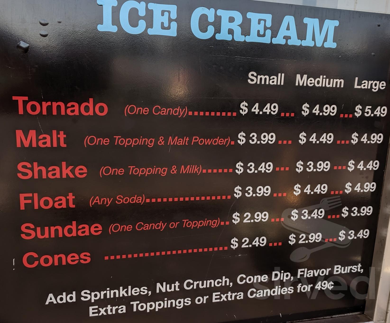 Menu - Cannon Falls MN's Dairy Inn | Sirved