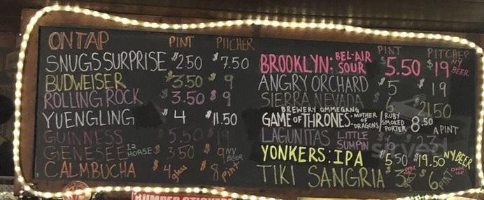 Snug Harbor menu in New Paltz, New York, USA