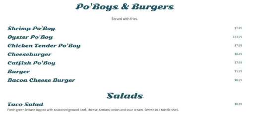 Menu for Penn's Fish House Restaurant - Brandon, MS | Sirved