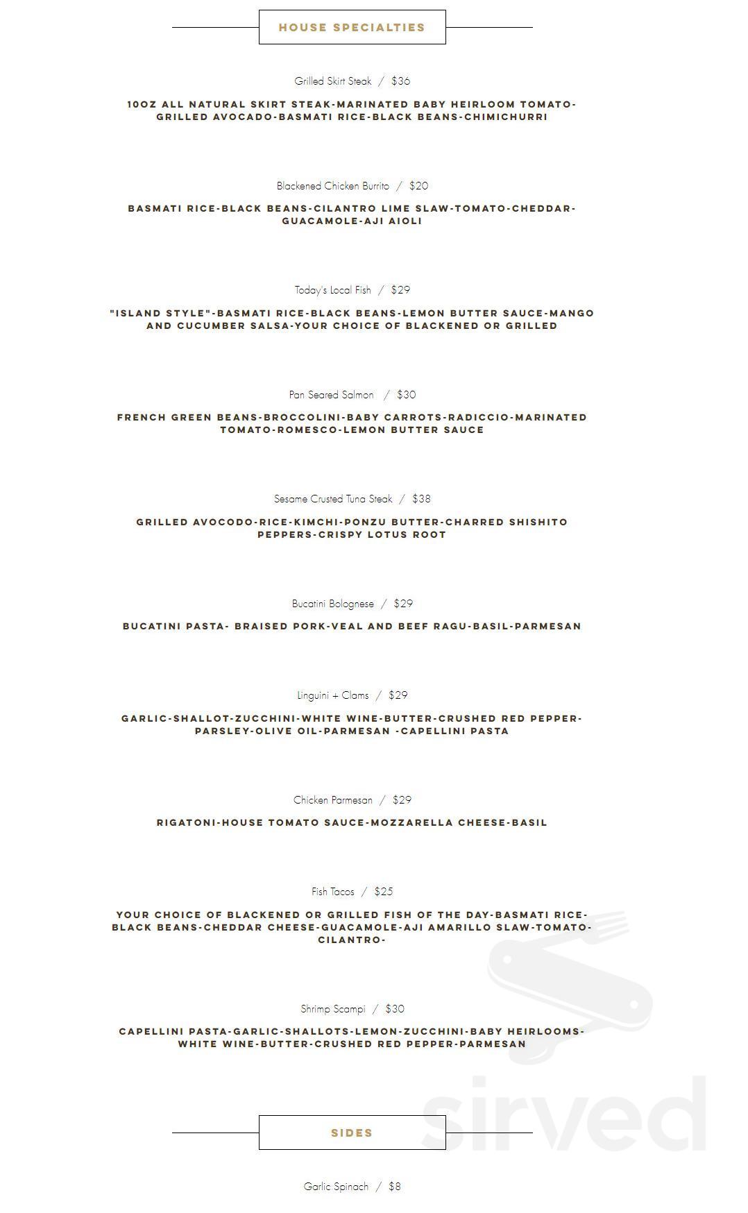 Oli's Fashion Cuisine menu in Boca Raton, Florida, USA