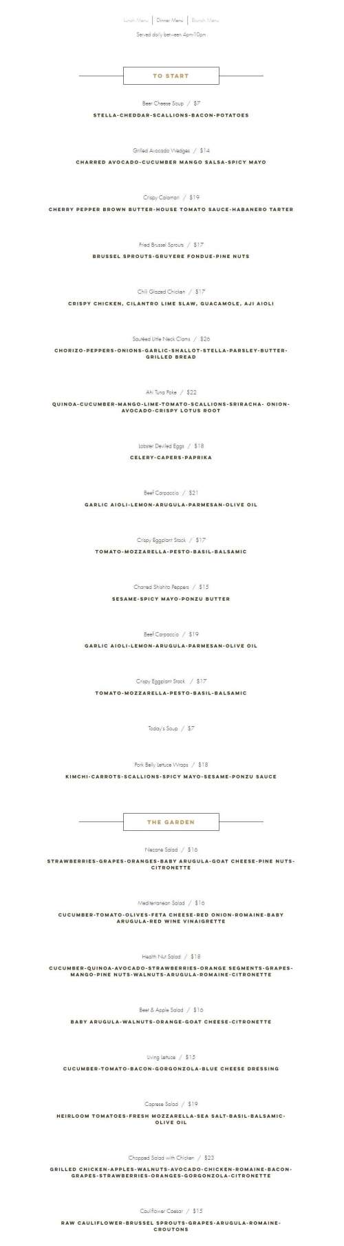 Oli's Fashion Cuisine menu in Boca Raton, Florida, USA