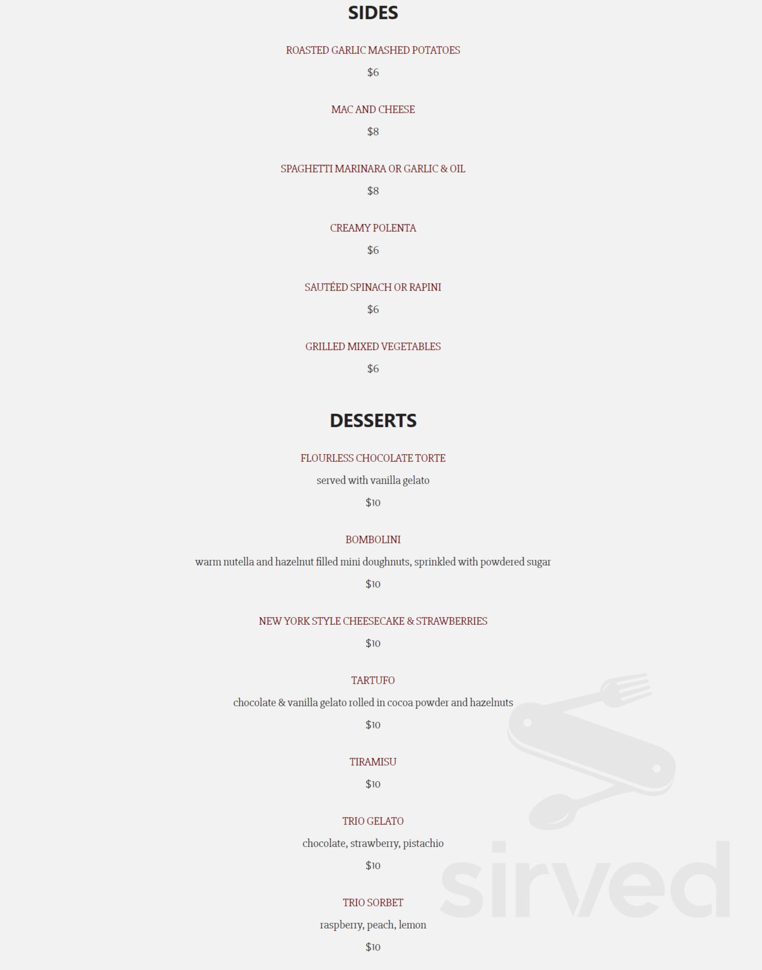 Gianmarco's Restaurant menu in Birmingham, Alabama, USA