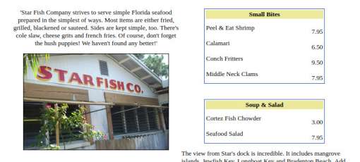 Menu for Star Fish Company in Cortez, FL | Sirved