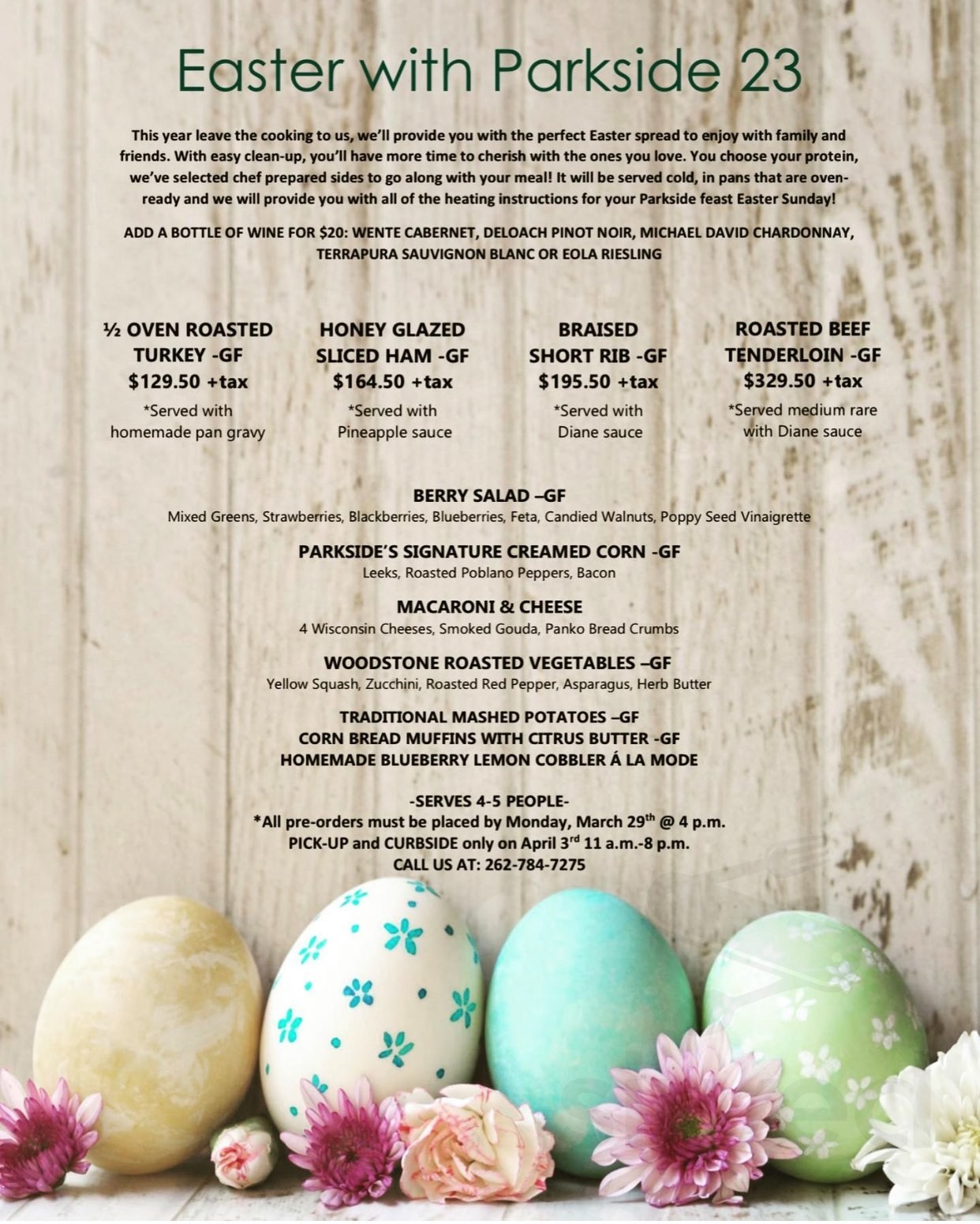 Menu - Brookfield WI's ParkSide 23 | Sirved