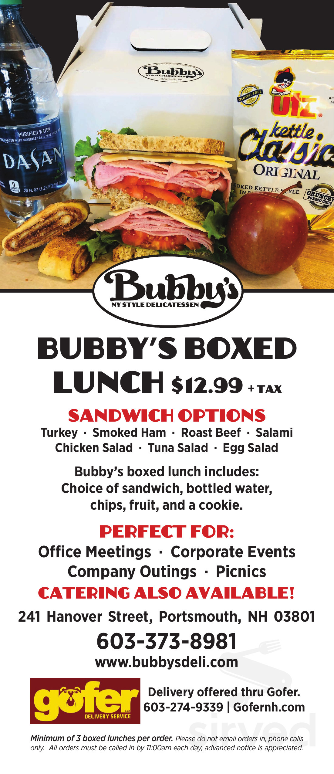 Bubby's Bagel & Deli menus in Portsmouth, New Hampshire, United States