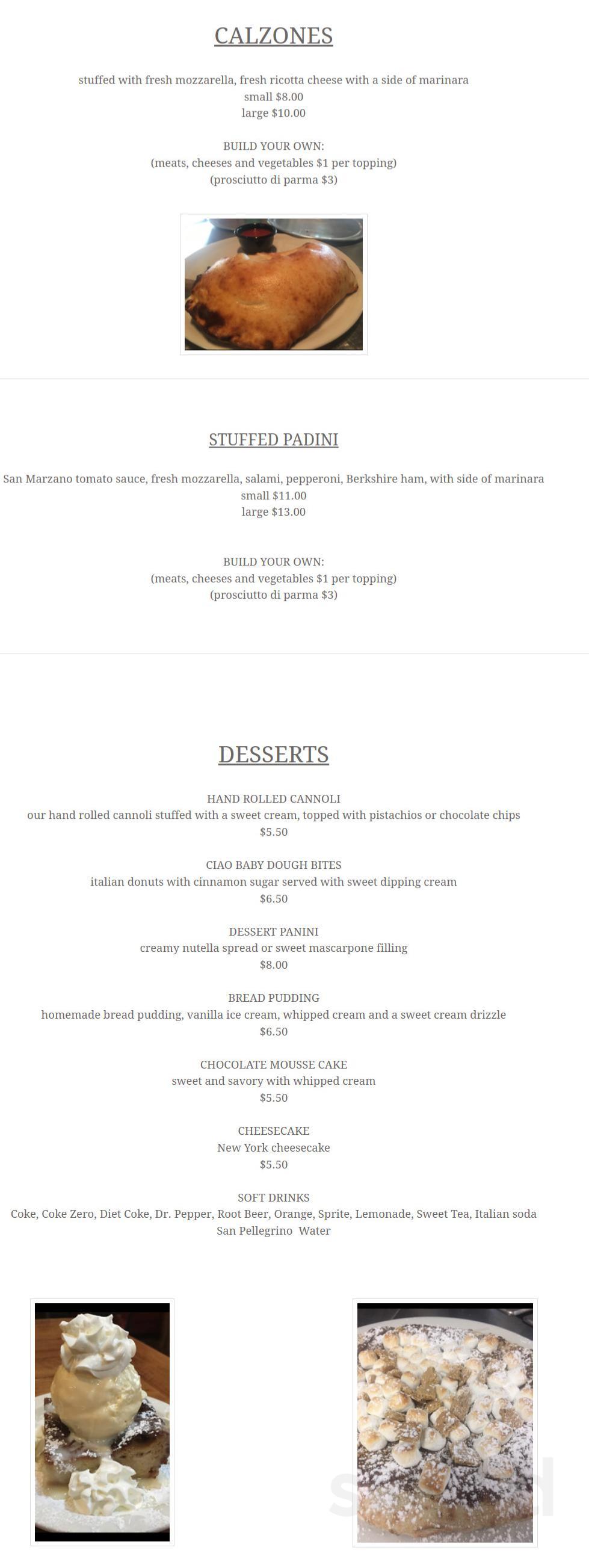 Ciao Baby menu in Collierville, Tennessee, USA