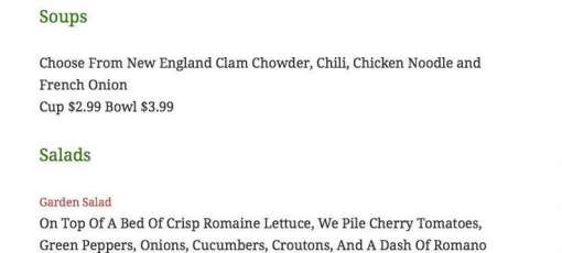 Menu for New England Grinders in West Chester Township, OH | Sirved