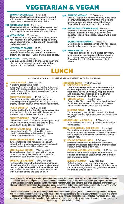 Plaza Azteca menu in Newport News, Virginia, USA
