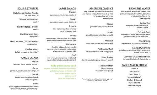 Mr. and Mrs. P's Eatery menu in Ripon, Wisconsin, USA