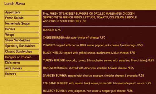 Hanover Eatery menu in Bethlehem, Pennsylvania, USA