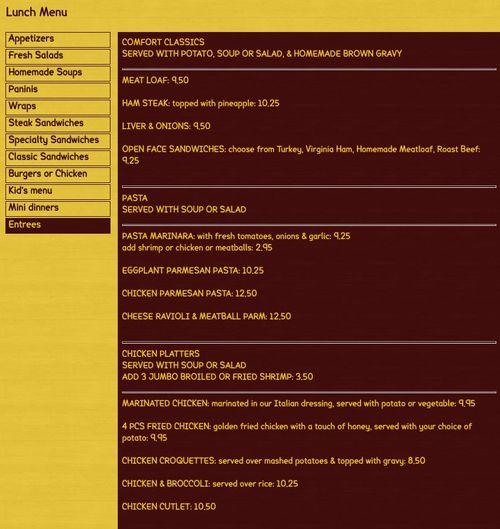Hanover Eatery menu in Bethlehem, Pennsylvania, USA
