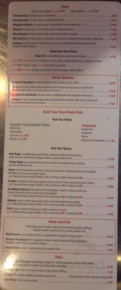 Novo Cafe menu in Westlake Village, California, USA