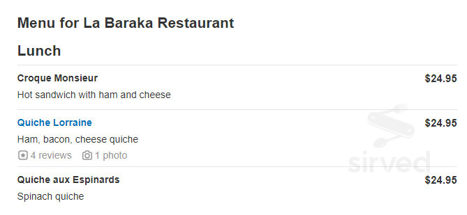 La Baraka menus in Queens, New York, United States