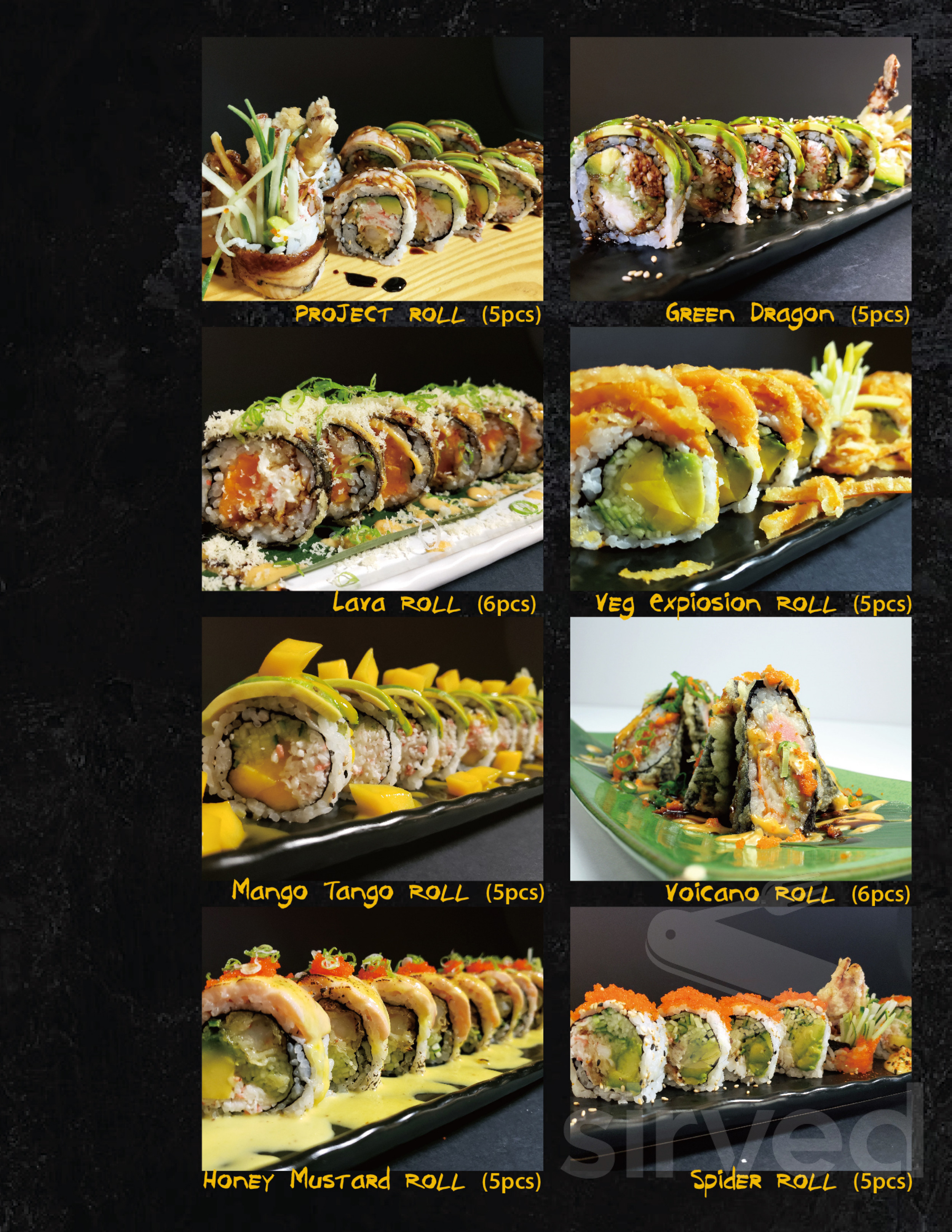 Projects Sushi menu in Markham, Ontario, Canada