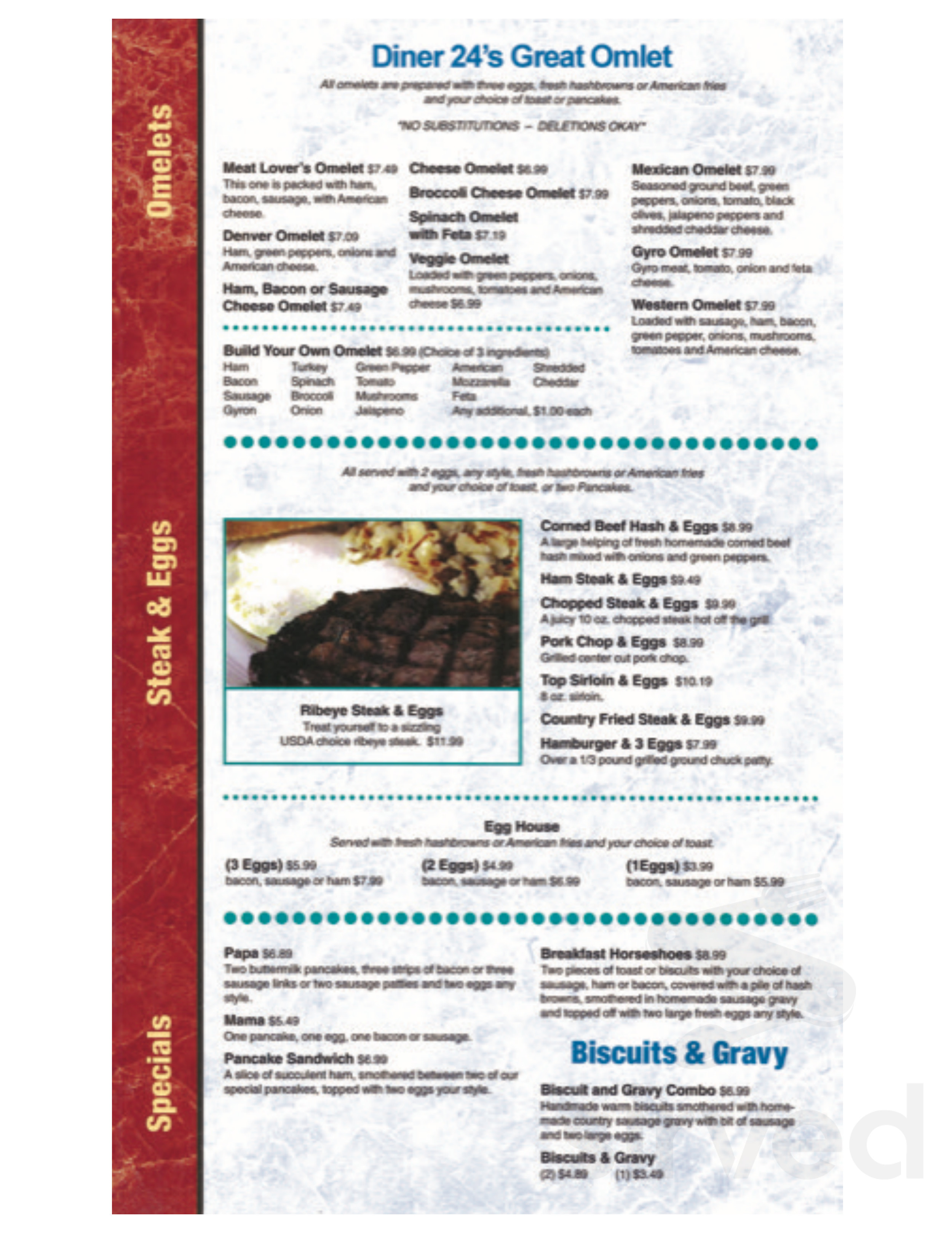 Diner 24 menus in Fairbury, Illinois, United States