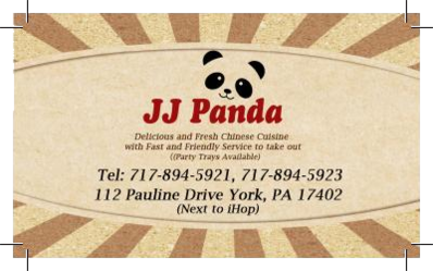 Menu for JJ Panda in York, PA | Sirved