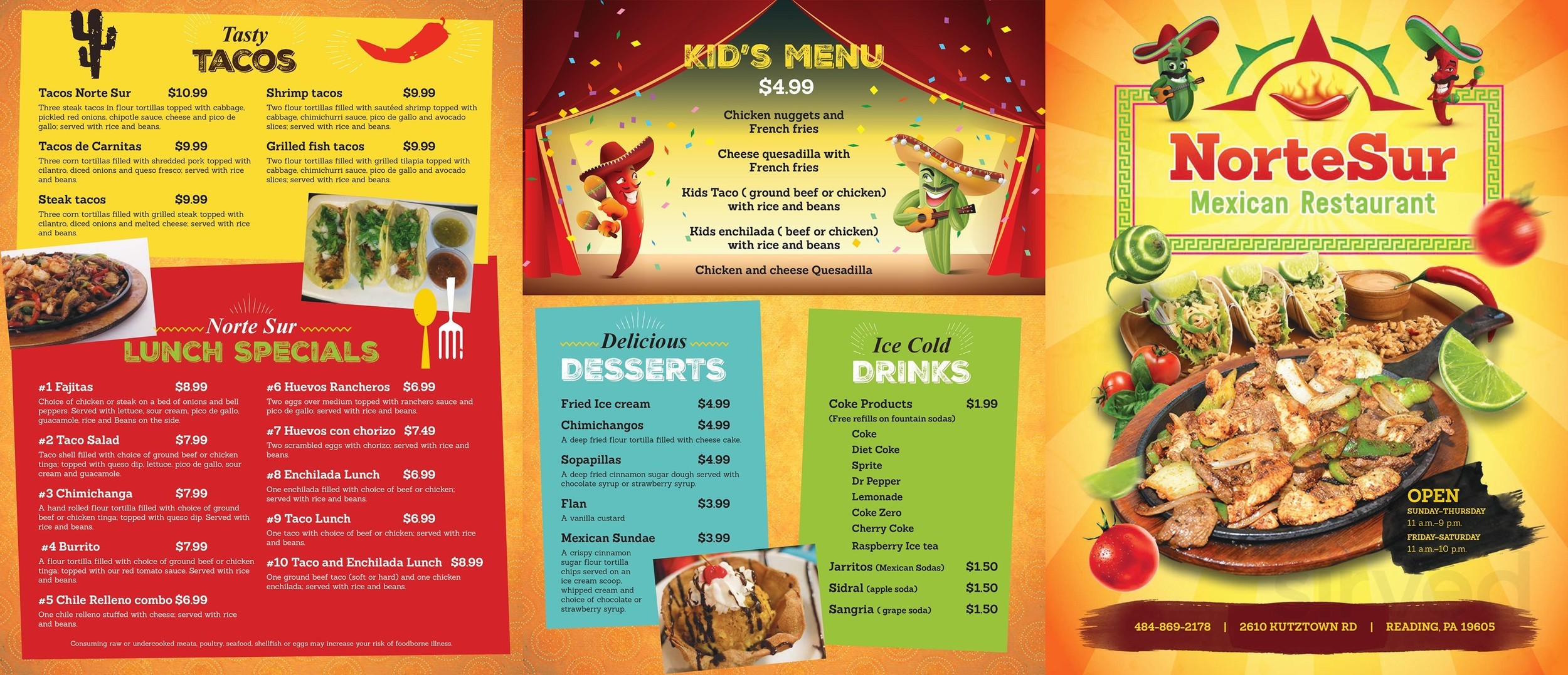 Norte Sur Mexican Restaurant menus in Reading, Pennsylvania, United States