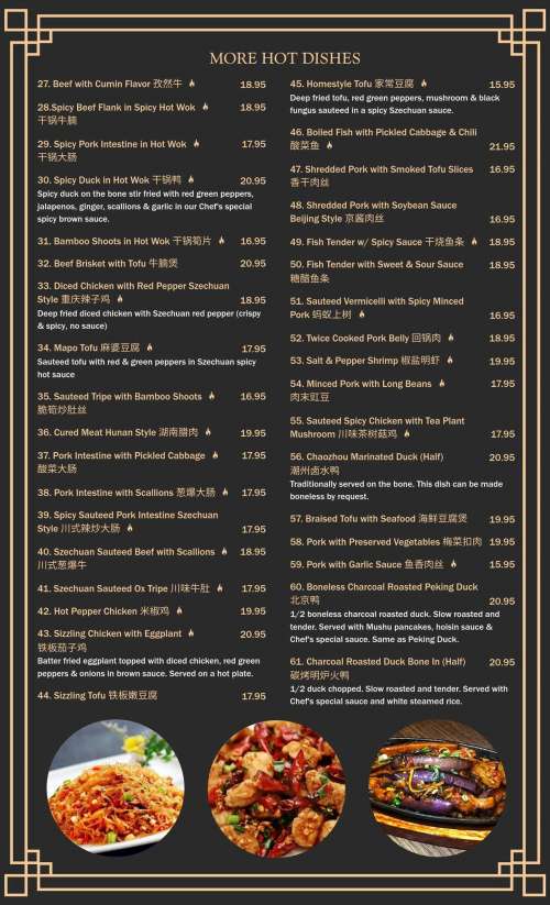 Mulan Asian Bistro East menu in Memphis, Tennessee, USA