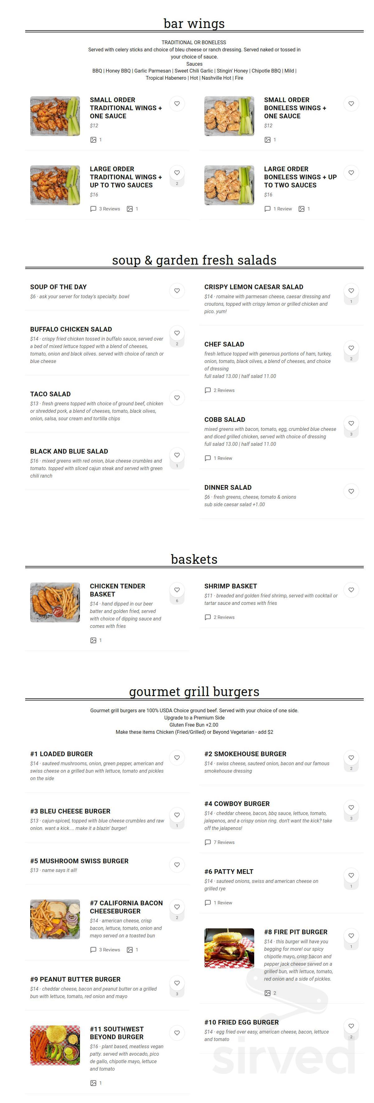Beetle's Bar And Grill Kitchen Hours menu in Rochester, Minnesota, USA