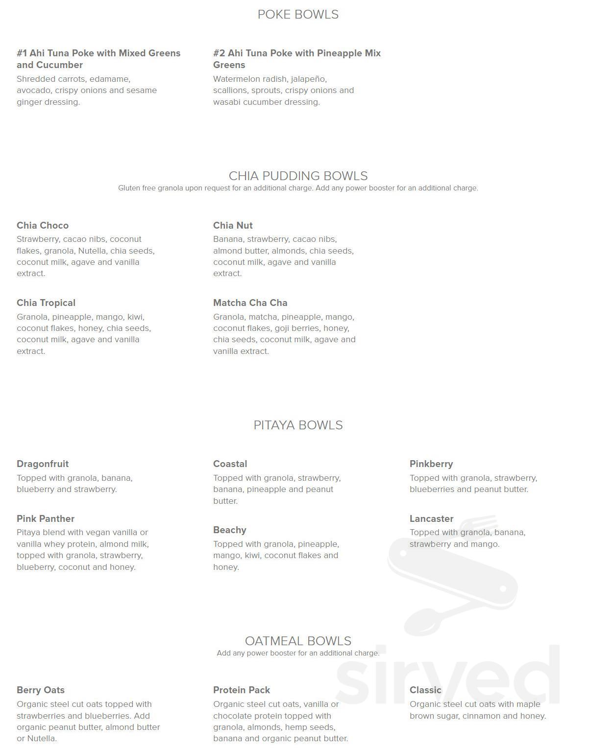 The Juice Pod Bryn Mawr menu in Bryn Mawr, Pennsylvania, USA