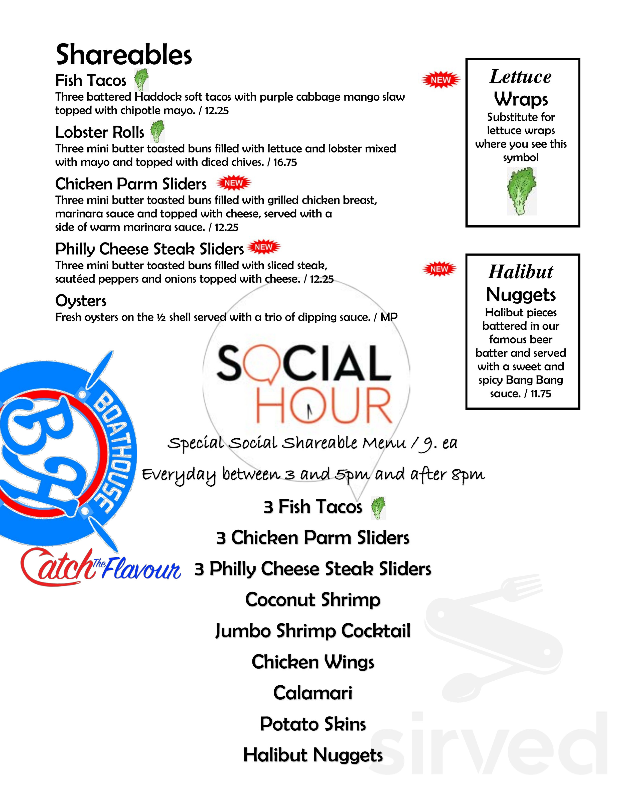 The Boathouse Seafood Restaurant And Waterfront Patio menu in ...