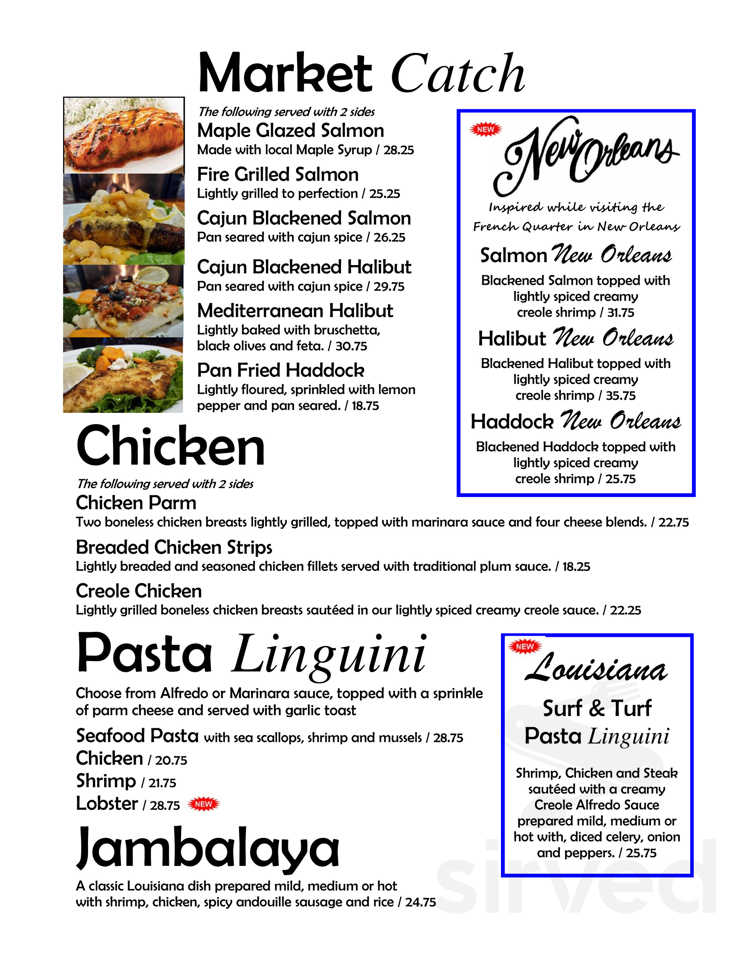 The Boathouse Seafood Restaurant And Waterfront Patio menu in ...