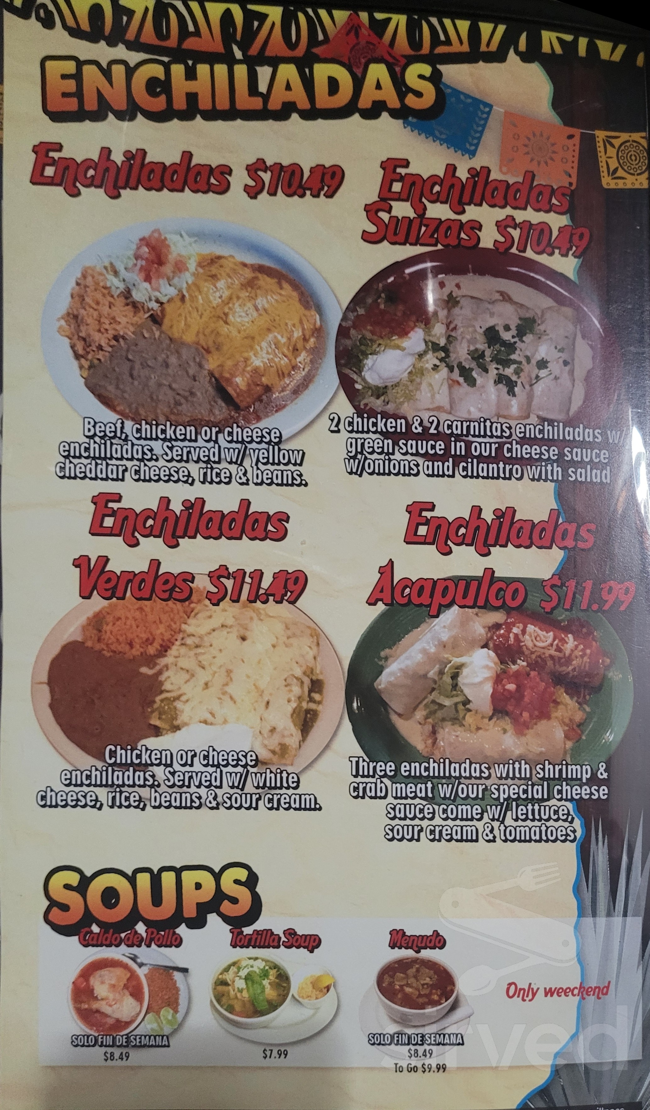 El Vaquero Bar & Grill menu in Gonzales, Texas, USA