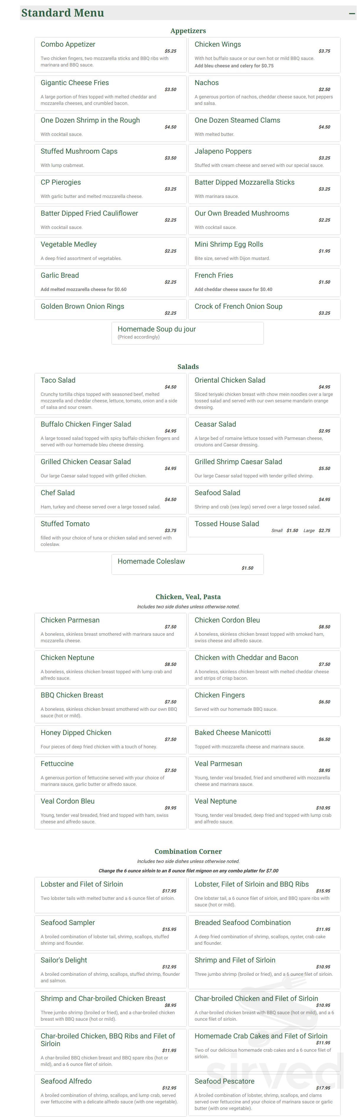 Country Place menu in Perkasie, Pennsylvania, USA