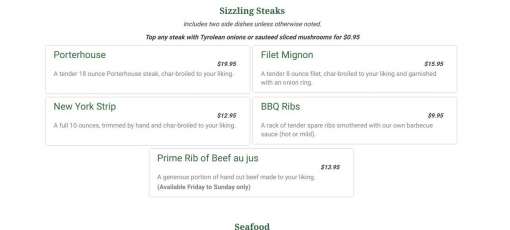 Menu for Country Place in Perkasie, PA | Sirved