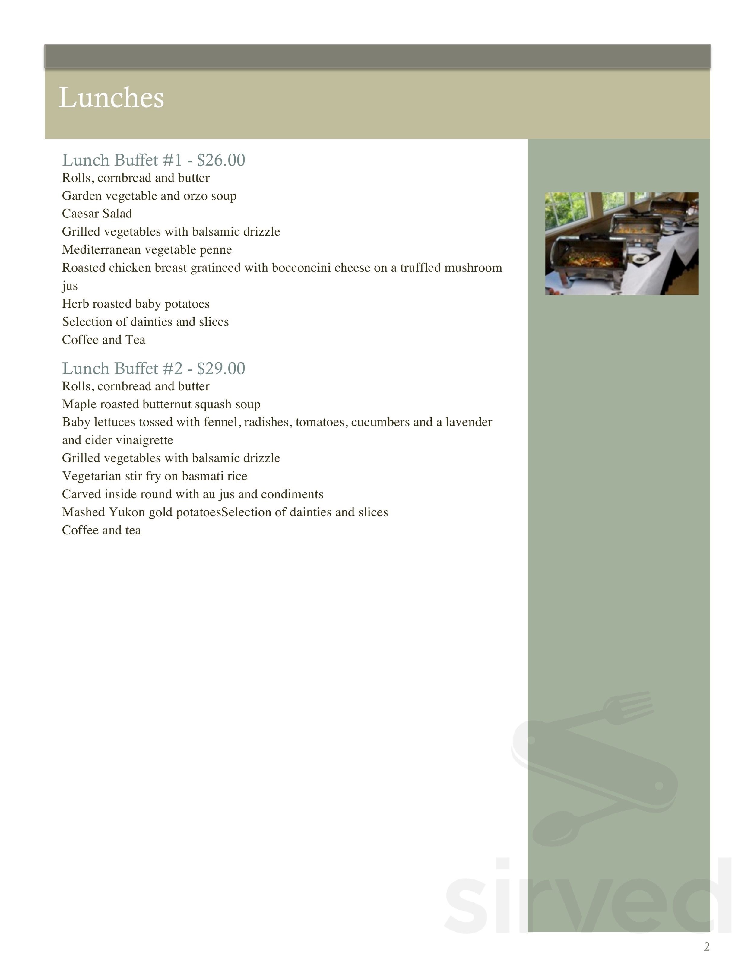 The Gates On Roblin menu in Headingley, Manitoba, Canada
