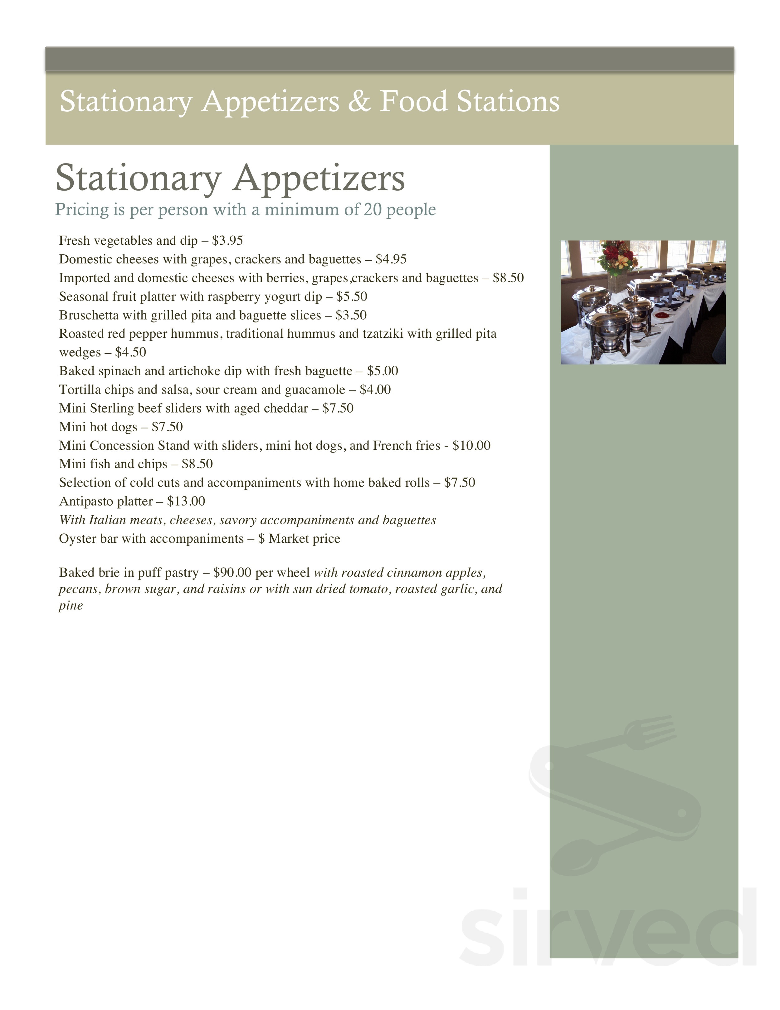 The Gates On Roblin menu in Headingley, Manitoba, Canada