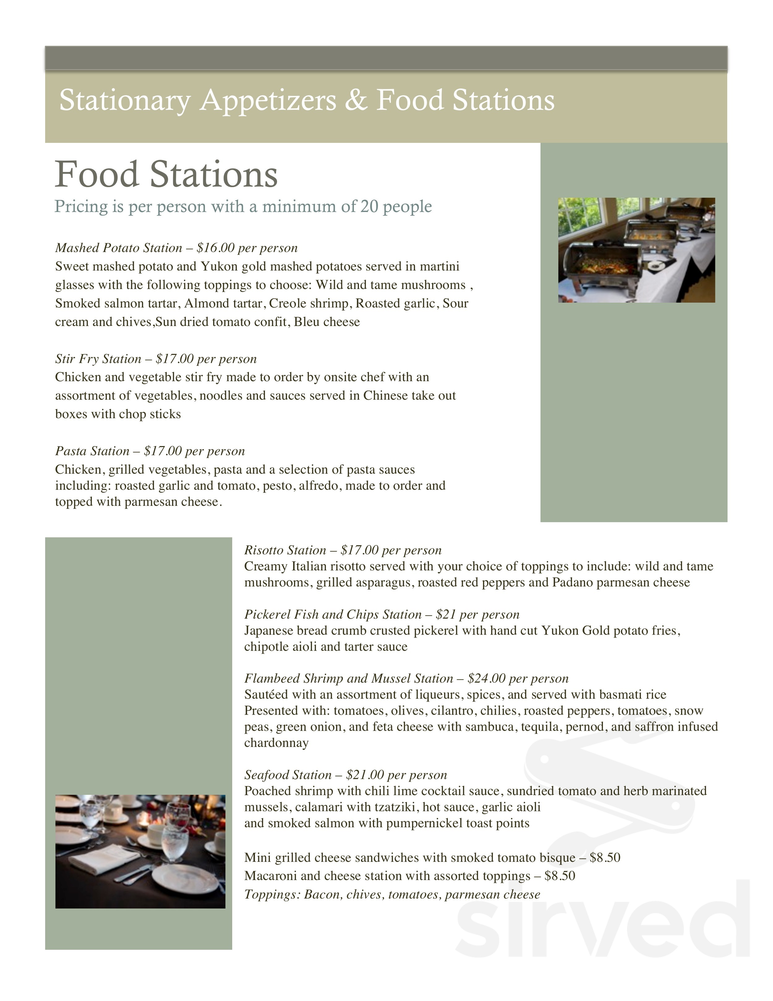 The Gates On Roblin menu in Headingley, Manitoba, Canada