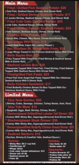 The Bells Sweet Factory Restaurant menu in Plano, Texas, USA