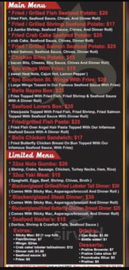The Bells Sweet Factory Restaurant menu in Plano, Texas, USA