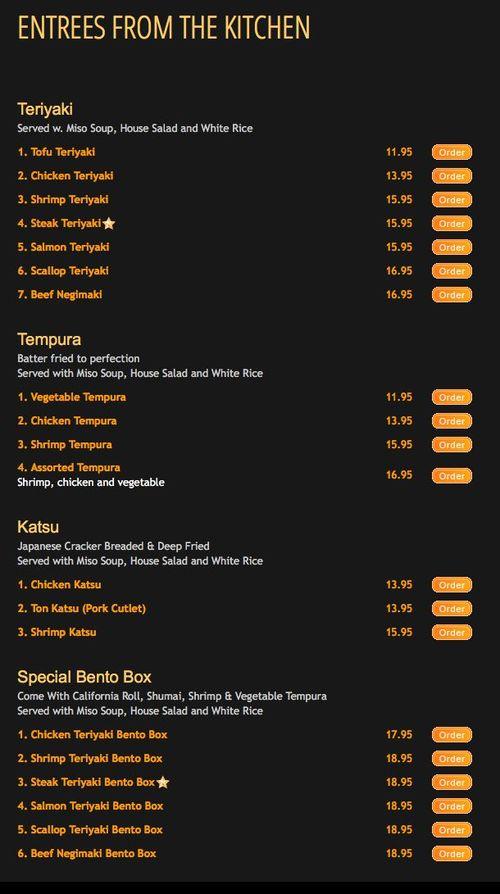 Mikado Japanese Restaurant menu in Piqua, Ohio, USA