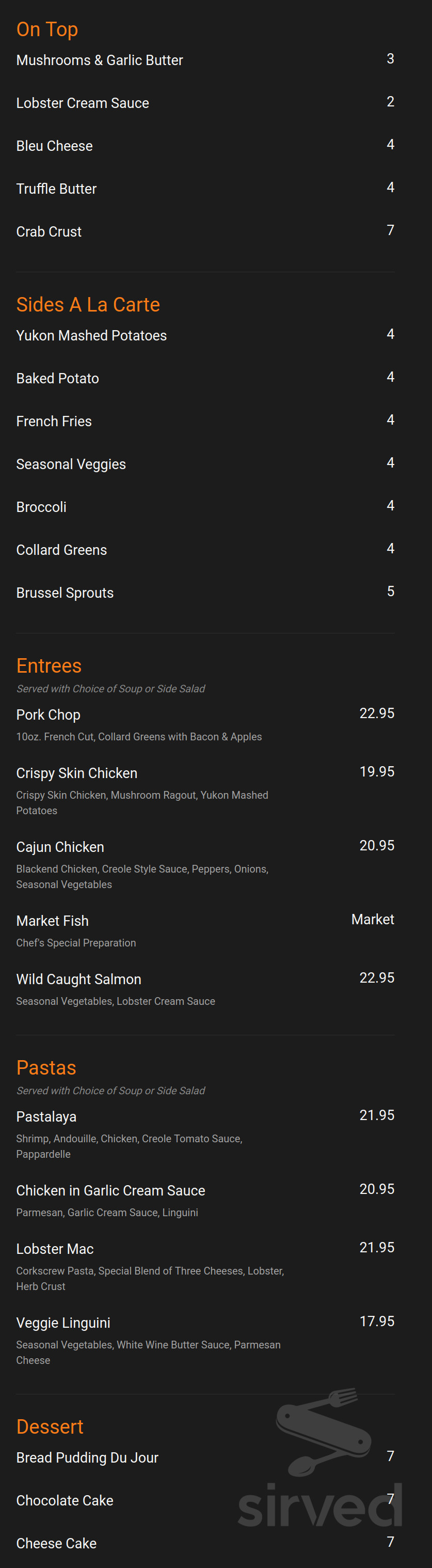 Menu - Covington KY's Blinkers Tavern | Sirved