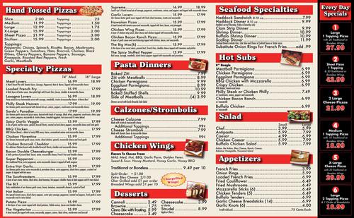 Sardo's Pizza and Fish Fry menu in Syracuse, New York, USA