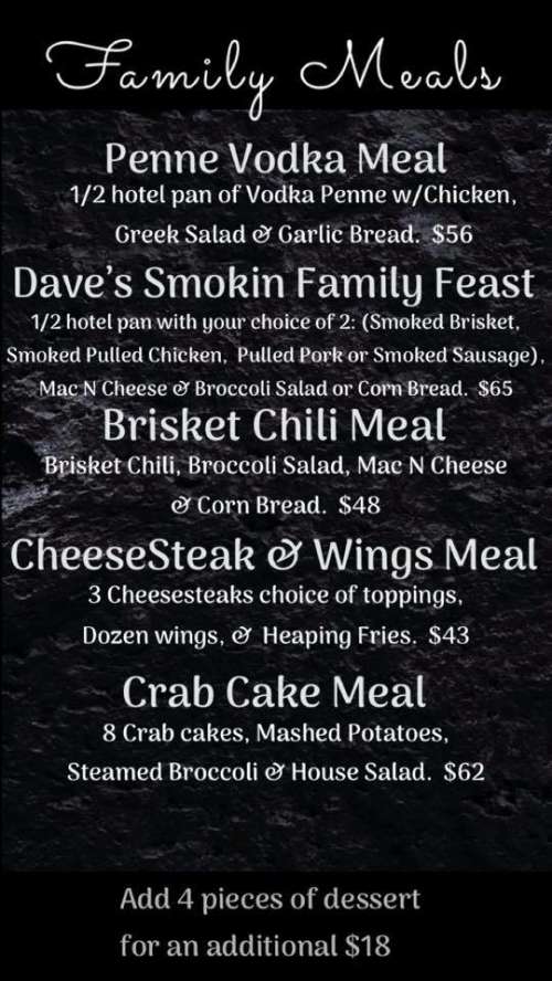 Slate Quarry Hotel menu in Nazareth, Pennsylvania, USA