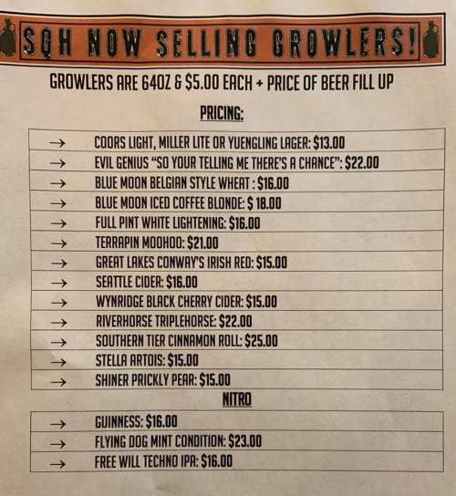 Slate Quarry Hotel menu in Nazareth, Pennsylvania, USA