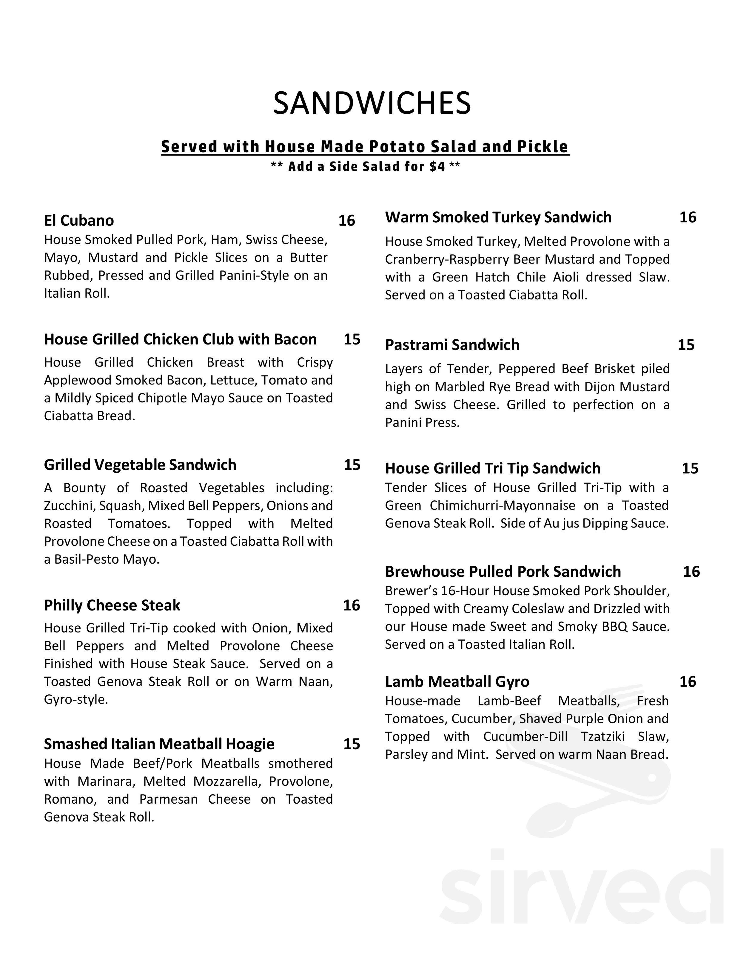 High Water Brewing Lodi menus in Lodi, California, United States