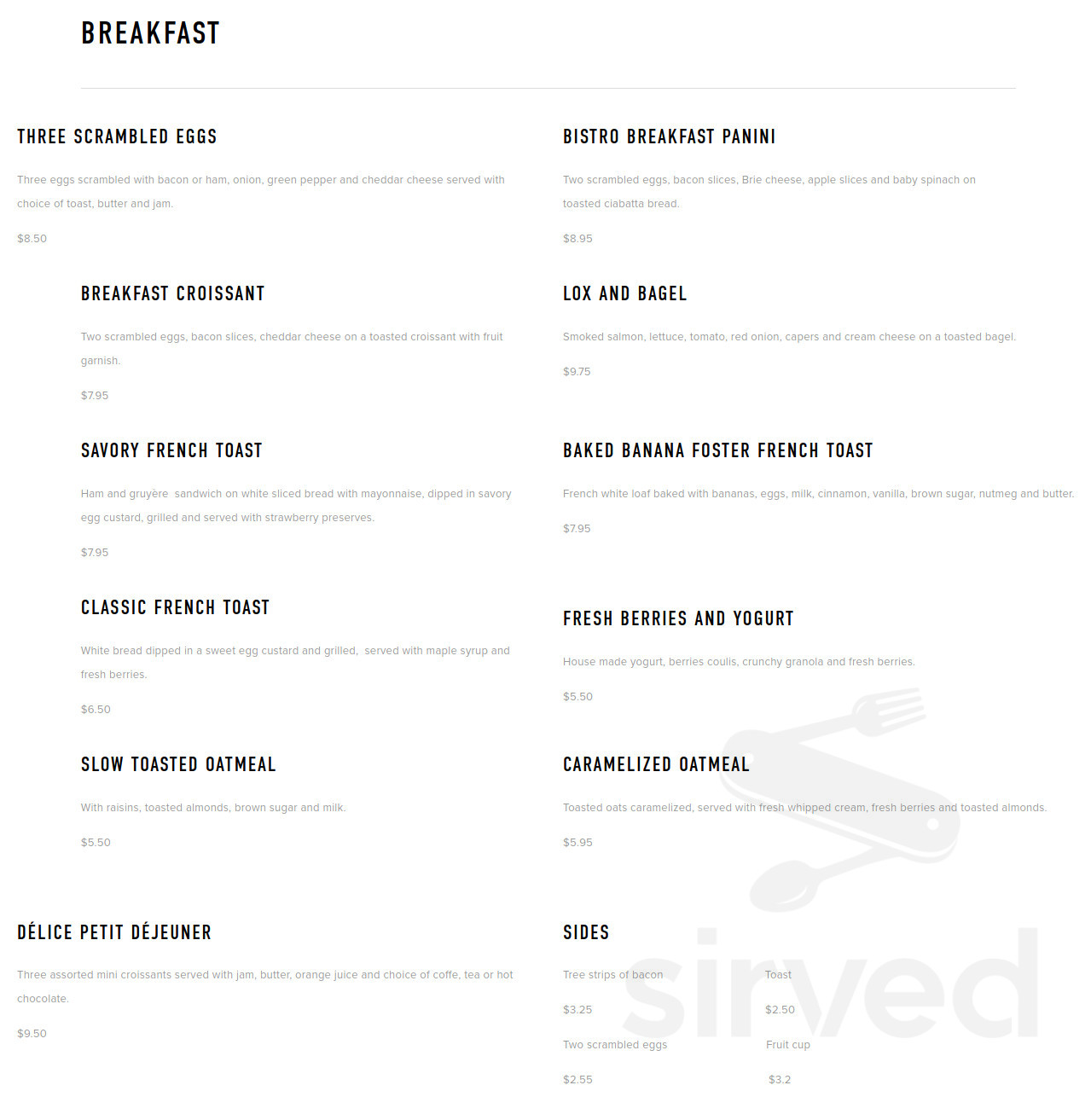 Délice Bakery & Café menus in South Salt Lake, Utah, United States