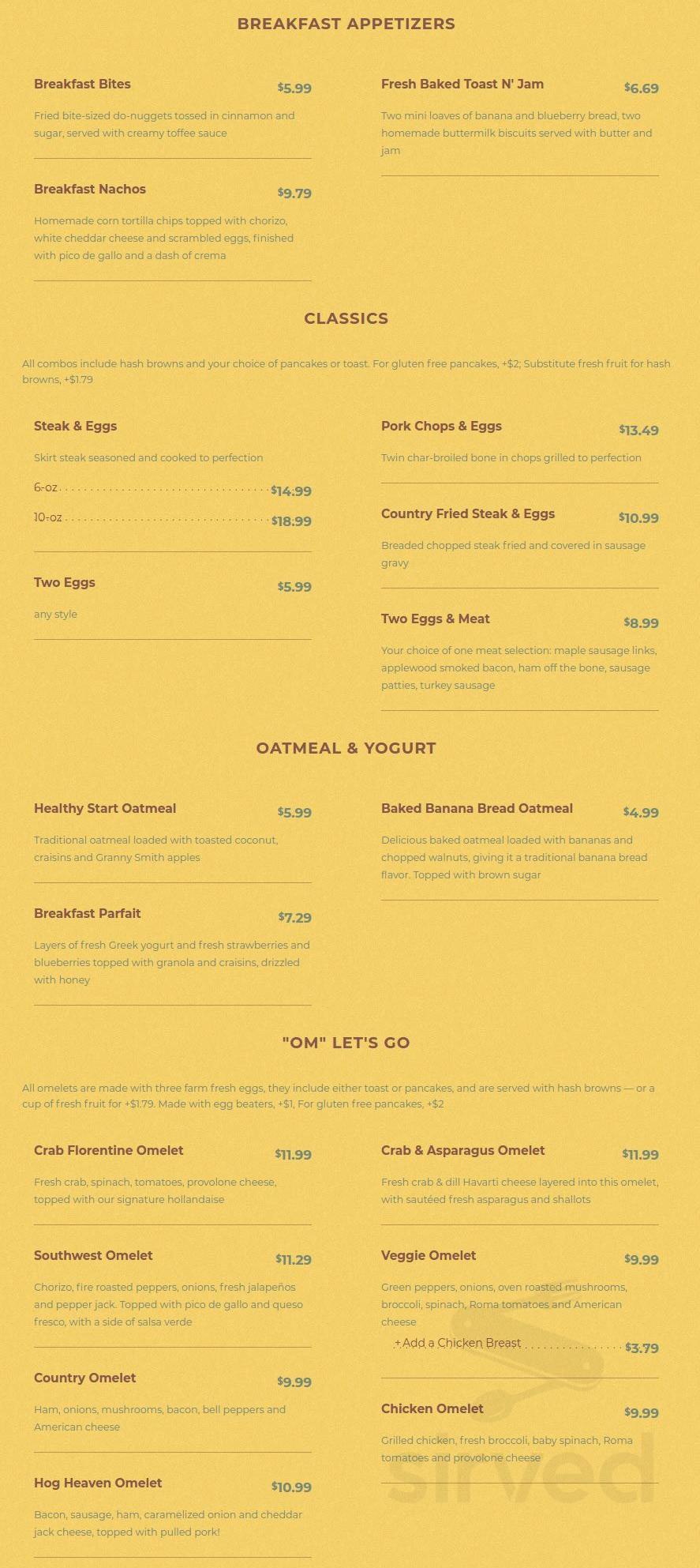 Menu for Toast & Jam in Schererville, IN | Sirved