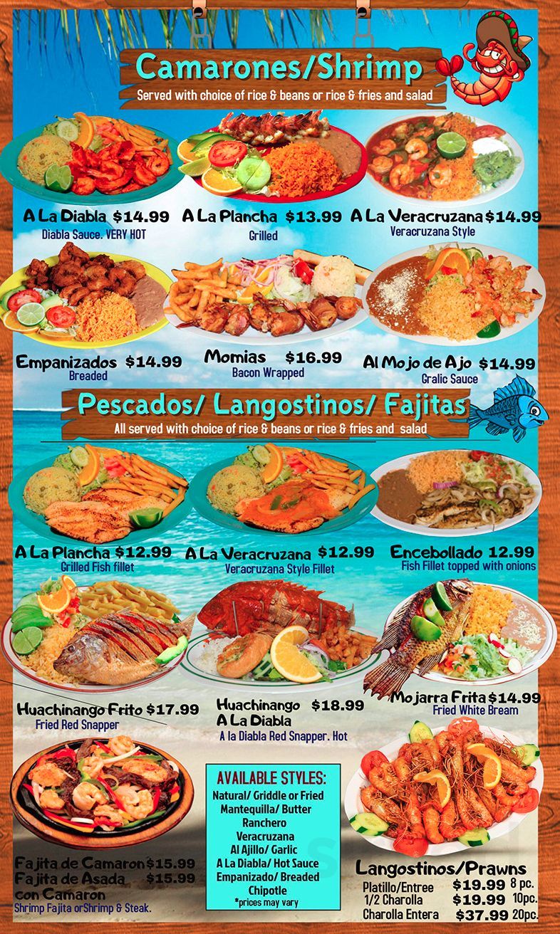 Fiesta del Mar Restaurant menu in Streamwood, Illinois, USA