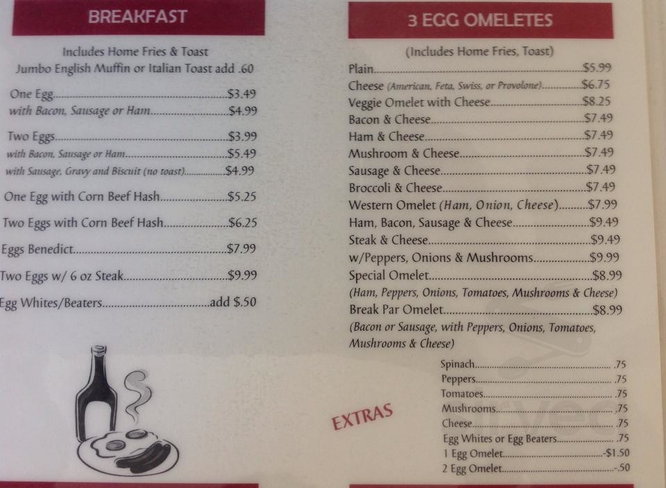 Al's Family Diner menu in Methuen, Massachusetts, USA