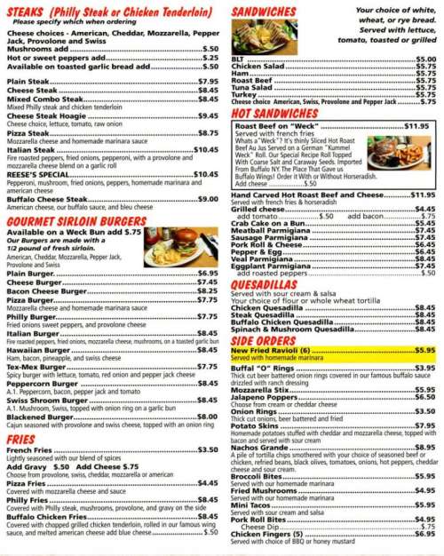 Reese's Tavern menu in Warminster, Pennsylvania, USA