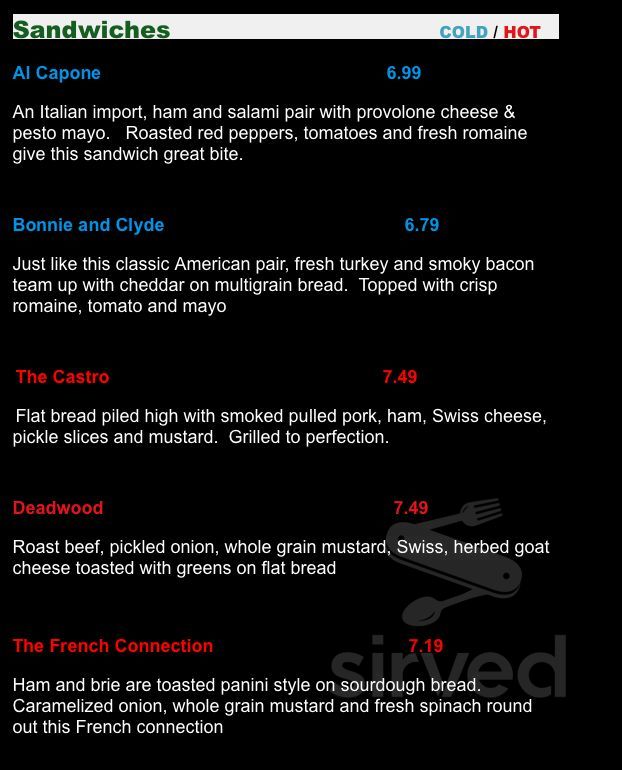 Mugshots Coffeehouse menu in Allegan, Michigan, USA