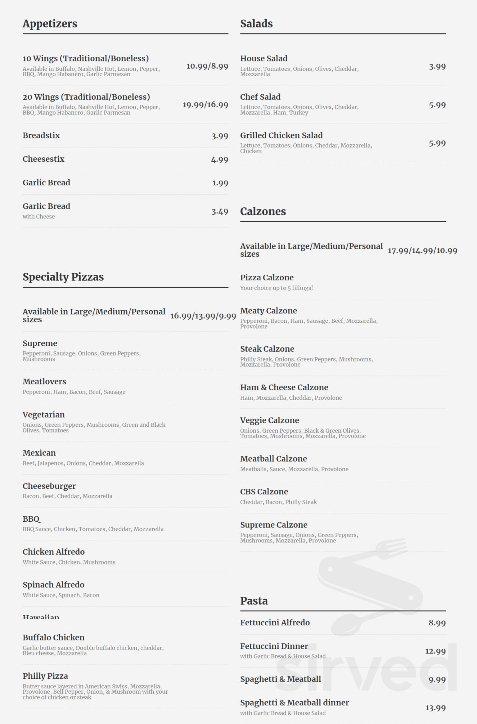 All Original - Helena menu in Helena, Alabama, USA