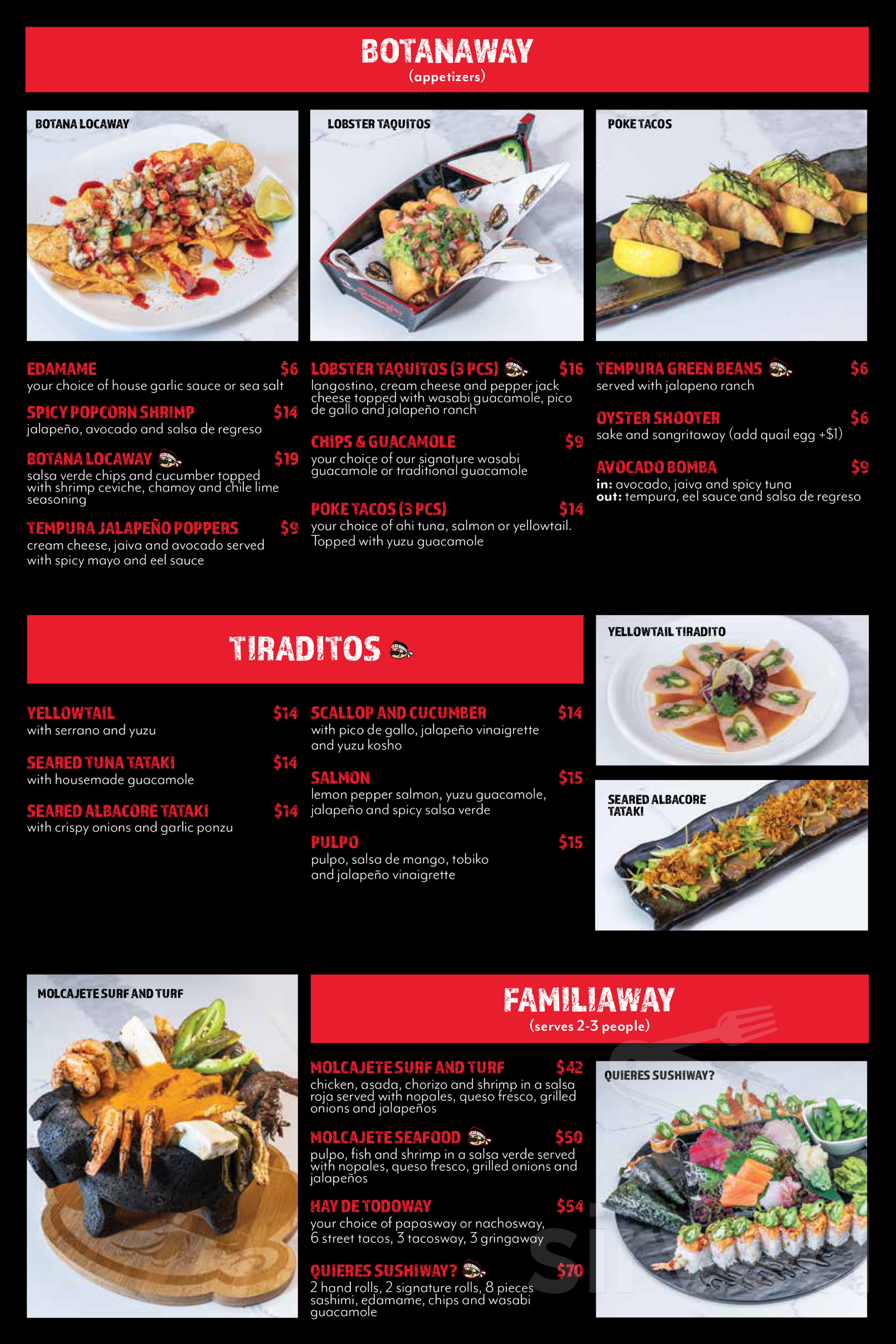 SushiWay menu in Oxnard, California, USA