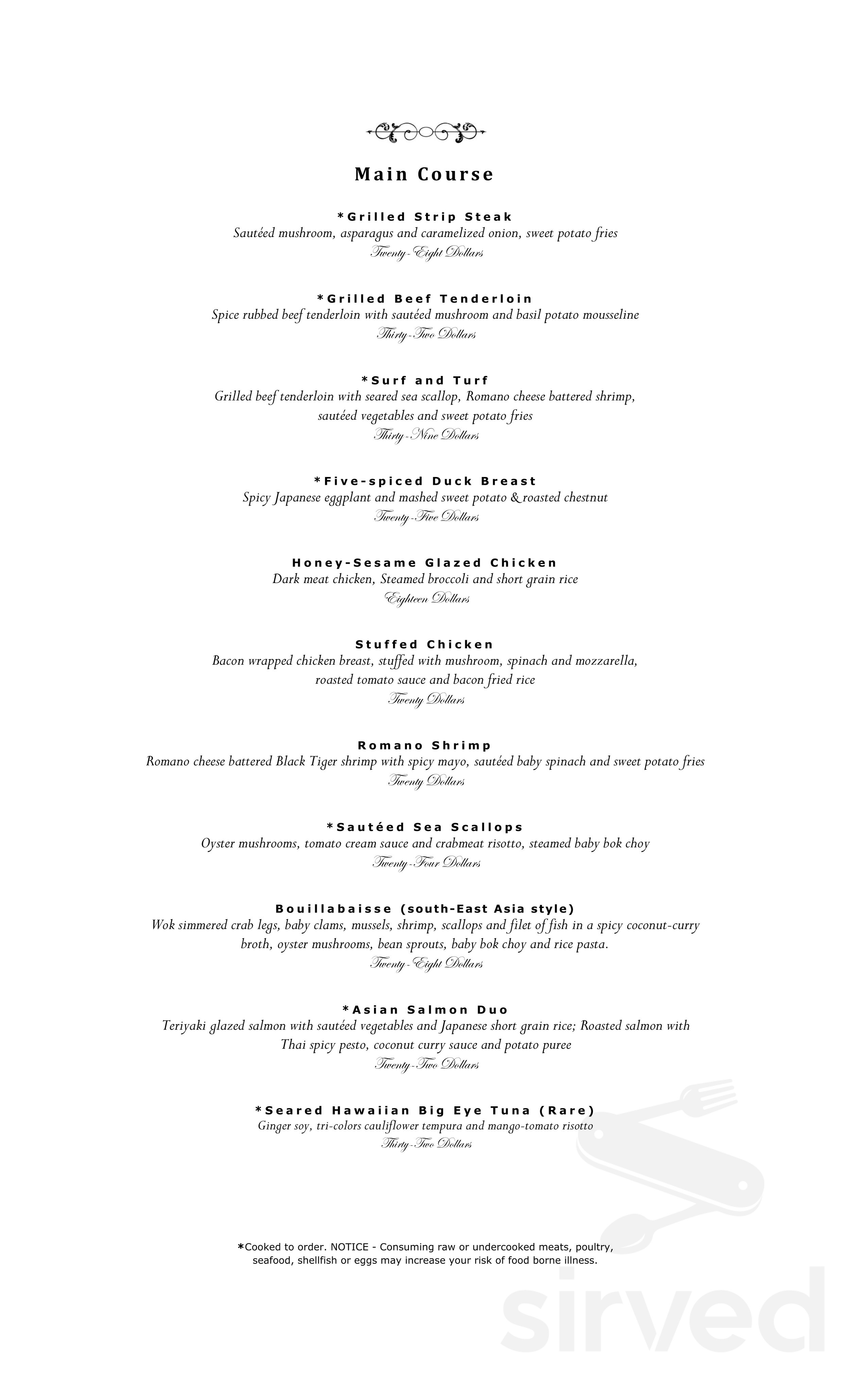 Wild Mango Restaurant and Bar-Legacy Village menu in Lyndhurst, Ohio, USA