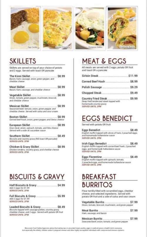 Kinni Cafe- River Falls menu in River Falls, Wisconsin, USA